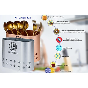 Kitchen Utensil Holder for Countertop. Metal Utensil Holder. Modern Utensil Holder for Kitchen Counter. Cooking Utensil Holder. Utensil Crock. Spatula & Spoon Holder ‎6.4 x 3.2 x 5.4 In