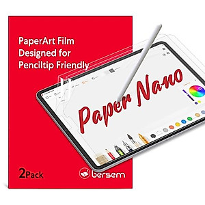 bersem 2-Pack New Paper Nano Screen Protector Compatible with iPad Air 11 Inch 2024 (M2) & iPad 10th Generation 2022 (10.9 inch), Matte PET Film for Paper Art Writing, Nib Friendly, Anti-Glare