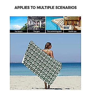 Comforance St. Patrick Bath Towels Set for Bathroom, Soft Absorbent Durable Quick Dry Towel Set of 3 Multifuntion, 1 Bath Towel+1 Hand Towel +1 Washclothe, Lucky Shamrock with Green Plaid Check