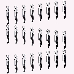 24 Packs Wine Opener,Beer or Wine Corkscrew Bulk Opener Wine Keys Serrated Foil Cutter,three-in-one Stainless Waiters Corkscrew,for Picnic, party, family,Restaurants(Black)