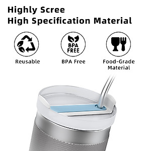 2 Pcs Replacement Tumbler Lid for Stanley 40 oz Cup, Dustproof Spill Proof Splash Resistant Tumbler Covers for Stanley and More Coffee Mugs (White)