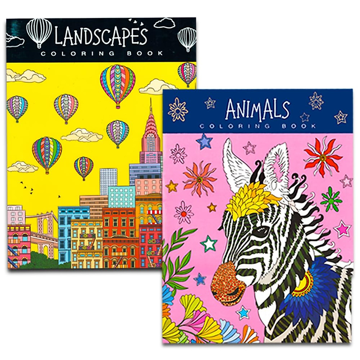 Adult Coloring Books Super Set -- 10 Deluxe Coloring Books for Adults and Teens