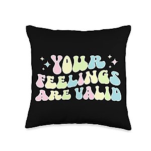 Groovy Mental Health Counselor Therapist Groovy Mental Health Therapy Throw Pillow, 16x16, Multicolor