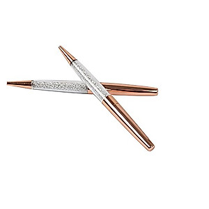 MengRan Rose Gold Pen Diamond Crystal Ballpoint Pens (Pack of 12)(rose gold)