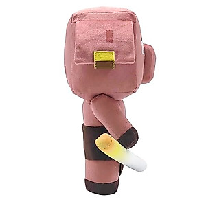 Minecraft Blaze Runt Plush Toy Pig with Sound & Glow-in-the-Dark Saber, 5.5-inch Stuffed Animal Inspired by Video Game