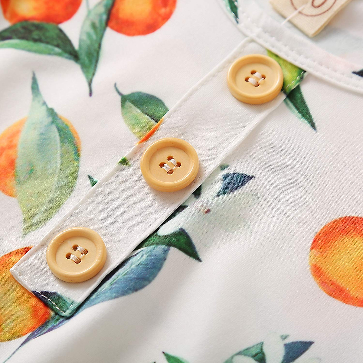 Moru Infant Baby Girls Cotton Sleeper Gowns Organic Cotton Floral Kimono Knotted Gown (Orange, 0-6 Months)