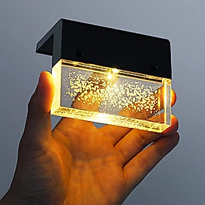 DenicMic Solar Deck Lights Outdoor Fence Solar Lights for Step, Railing, Wall, Pool Side LED Waterproof Warm White/Color Changing Patio Decor 6 Pack