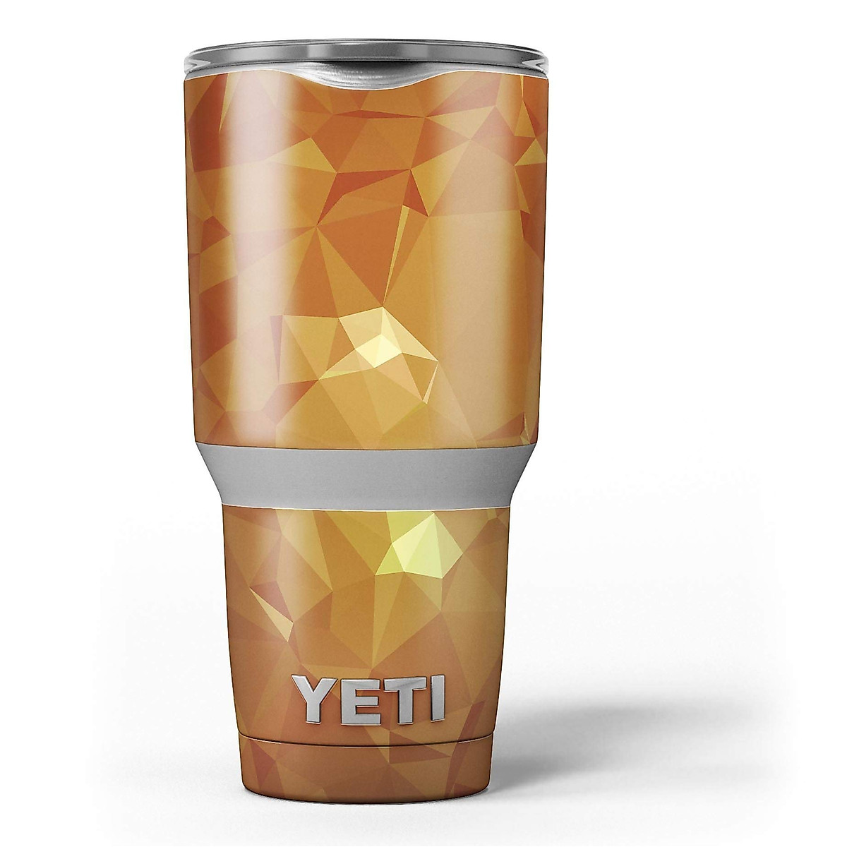 Design Skinz Orange Geometric V15 - Skin Decal Vinyl Wrap Kit Compatible with The Yeti Rambler Cooler Tumbler Cups