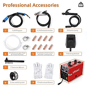 3 in 1 Digital MIG Welder, Towallmark 200Amp 110/220V Dual Voltage Welding Machine，Suitable for MIG(2T/4T)/Lift TIG/Stick