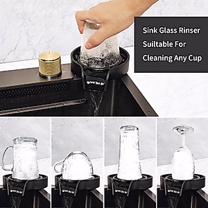 Pehohe Kitchen Sinks Waterfall Kitchen Sink Set 304 Stainless Steel Nano Sink Home Sink Vegetable Basin with Pull-Out Faucet,Add Pressurized Sink Glass Rinser