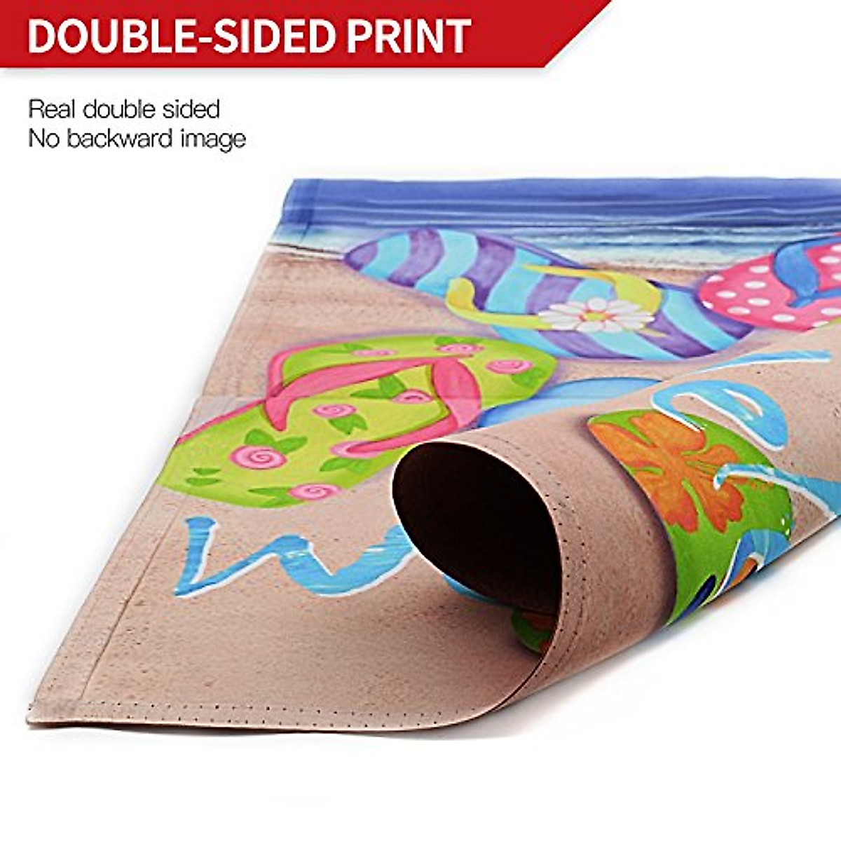 ANLEY |Double Sided| Premium Garden Flag, Flip Flops on Summer Beach Welcome Decorative Garden Flags - Weather Resistant & Double Stitched - 18 x 12.5 Inch