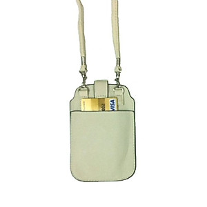 Leather Neck Pouch for iPhone (Style 2) - Magnetic Checkered Black Case by Tapp Collections