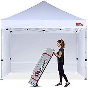 MASTERCANOPY Heavy Duty Pop-up Canopy Tent with Sidewalls (10x10,White)