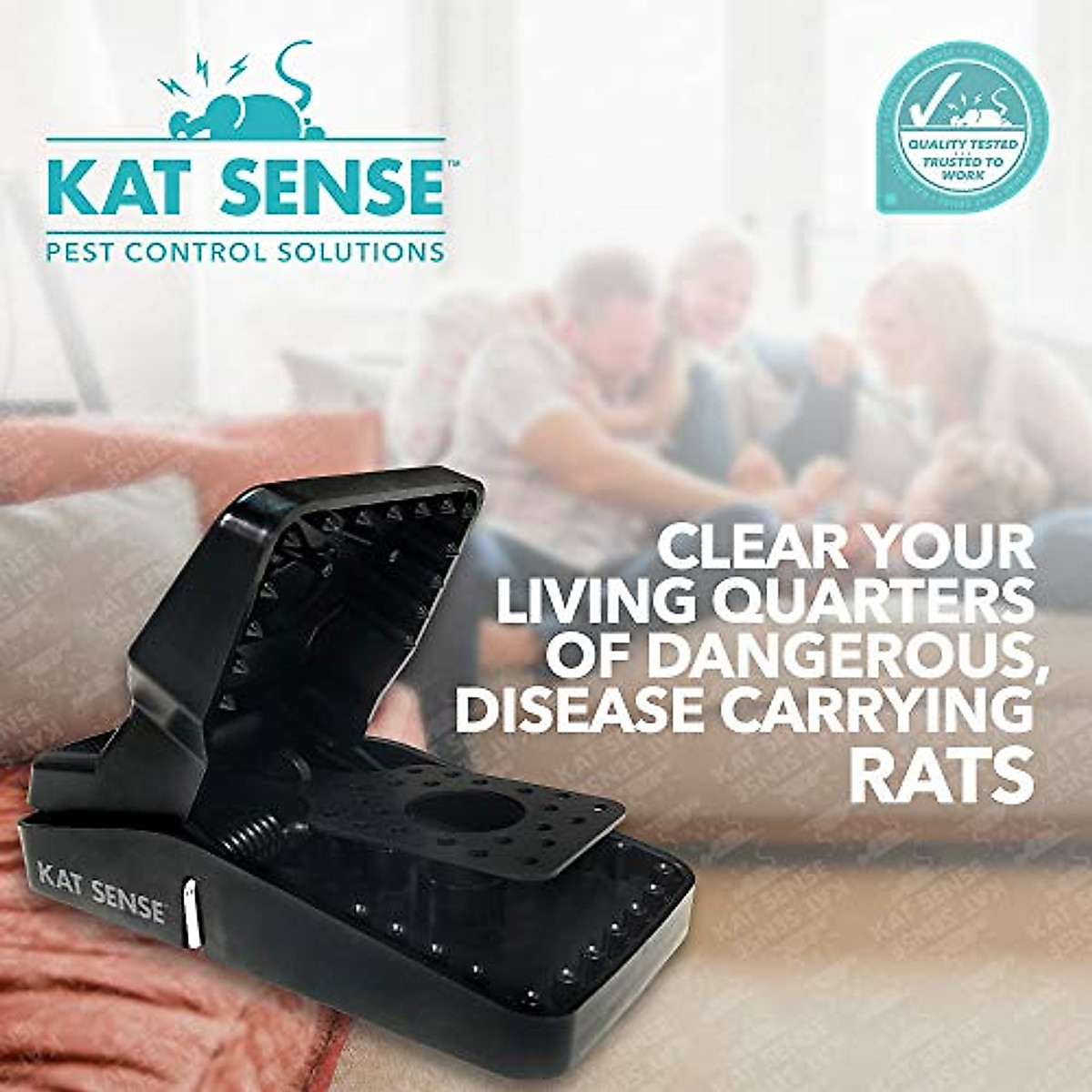 Pest Control Rat Traps for Instant Kill Results, Set of 6 Large Reusable Rodent Snap Trap for Mice ‘N Chipmunks, Big Outdoor Traps That Also Work Indoor for Home