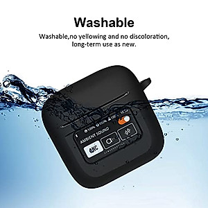 LEFXMOPHY Case for JBL Tour Pro 2 Earbuds 2023, Silicone Cover Protective Skin Sleeve (Black)