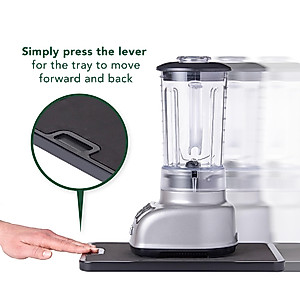 Nifty Medium Appliance Rolling Tray – Black, Home Kitchen Counter Organizer, Integrated Rolling System, Non-Slip Pad Top for Coffee Maker, Stand Mixer, Blender, Toaster