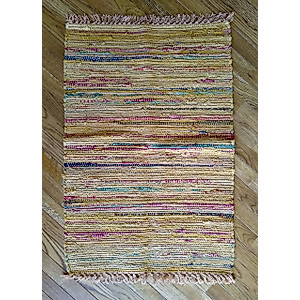 Sturbridge Country Rag Rug in Mustard 24" x 36"