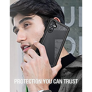 Poetic Guardian Case Compatible with Galaxy A14 5G [20FT Mil-Grade Drop Tested], Full-Body Hybrid Shockproof Protective Rugged Clear Cover Case with Built-in Screen Protector, Black/Clear