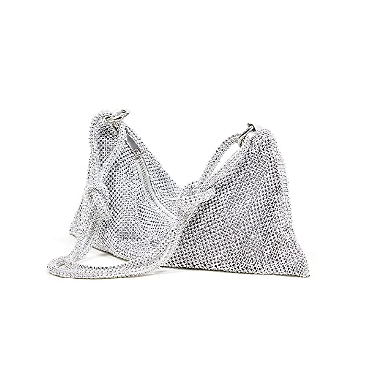 Women Rhinestone Handbag Chic Evening Purse Shiny Hobo bags Silver