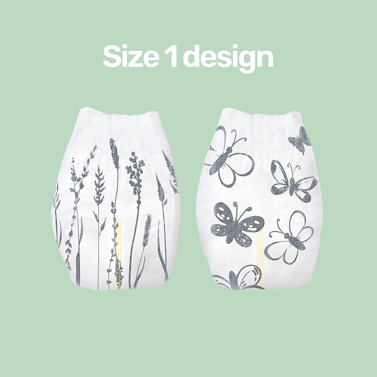 PARASOL Clear+Dry Disposable Diapers, RashShield Protection, Leakproof Design, Hypoallergenic, Size 1 (7-14 lbs), 160 Count