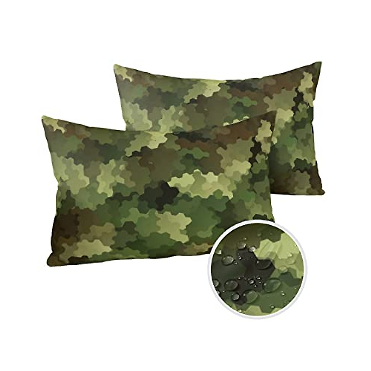 Meet 1998 Throw Pillow Covers 20x12 - Set of 2 Waterproof Pillow Cushion Cases,Camo Pillowcases Decorative Outdoor Pillow Cover for Sofa Couch Bedroom
