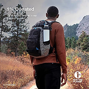 EcoVessel Stainless Steel Water Bottle with Insulated Dual Lid, Insulated Water Bottle with Strainer and Silicone Bottle Bumper, Coffee Mug – 24oz (Navy Nightfall)