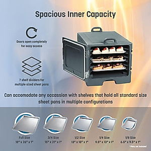 CFS TC1826N03 Cateraide Polyethylene Sheet Pan and Tray Carrier, 28-3/4" Length x 21" Width x 22.12" Height, Black