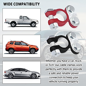 2PCS Adjustable Car Battery Terminal Connectors,Galvanized Negative/Positive Battery Terminal with Insulating Pad,Universal Automotive Replacement Battery Terminals & Ends