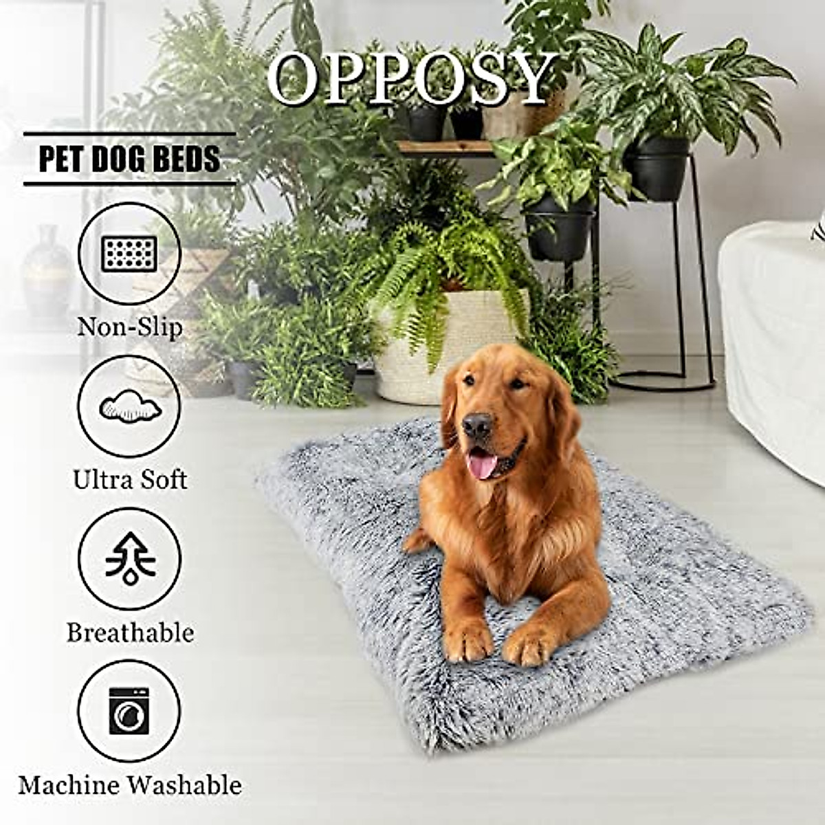 Washable Dog Bed Dog beds for Large Dogs, Anti-Slip Dog Crate Bed for Large Medium Small Dogs, Dog beds & Furniture