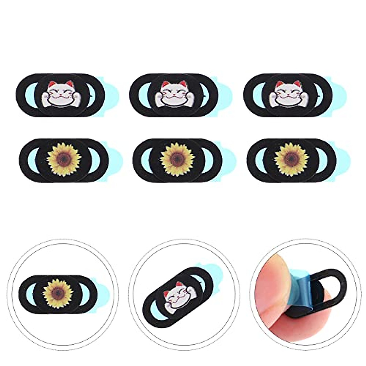 SOLUSTRE 18 pcs for Sticker Cute Shutter Ultra Phone Thin Lens Webcam Laptop Slide Cam Tablet Blocker Adhesive Camera Cat Web Privacy Computer Ultra- Covers Smartphone Ultra-Thin Cover