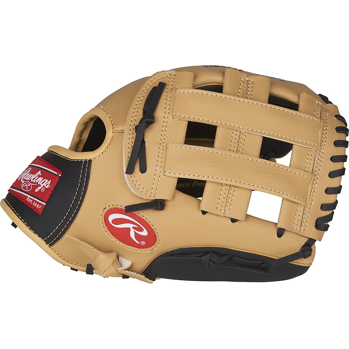 Rawlings | PLAYERS Series T-Ball & Youth Baseball Glove | Right Hand Throw | 11.5" | Camel/Black