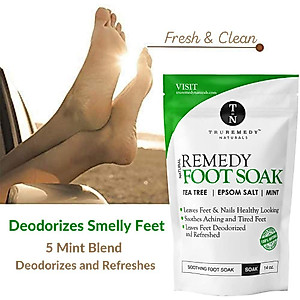 Remedy Soap Tea Tree Oil Body Wash + Tea Tree Oil Foot Soak with Epsom Salt Mint, Helps Body Odor, Athlete’s Foot, Jock Itch, Ringworm, Yeast Infections, Skin Irritations, Soothes Sore Tired Feet