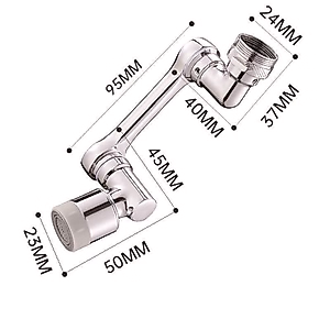 mofgkuz 1080° Swivel Faucet-Extender Sink, Splash Faucet Sprayer Aerator, Wash Hand/Hair/Face, Bathroom & Kitchen Sink with 2 Water Outlet Modes,Silver,1Pcs