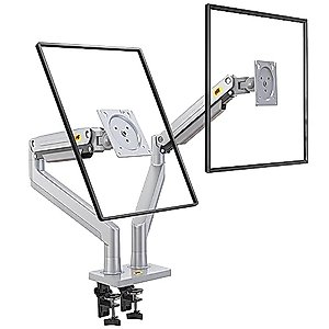 NB North Bayou Dual Monitor Arm Ultra Wide Full Motion Swivel Monitor Mount with Gas Spring for 22''-32'' Monitors with Load Capacity from 4.4 to 33lbs for Each Arm Monitor Stand G32-S