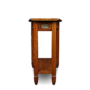 Leick Rustic Oak Slate Tile Recliner Wedge End Table
