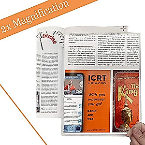 MAGDEPO 2X Large Area Magnifying Sheet Rigid Acrylic Full Page for Reading Books, Maps, Newspapers, DIY Solar Concentrator/Projection/Computer Screen Enlarger