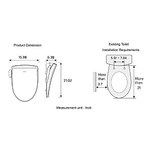 Living Star 7900 Elongated Bidet Seat with Remote - Tankless Bidet, Turbo Wash, Auto Wash, Instant Warm Water Bidet, Maximizing Your Convenience and Hygiene via your fingertips