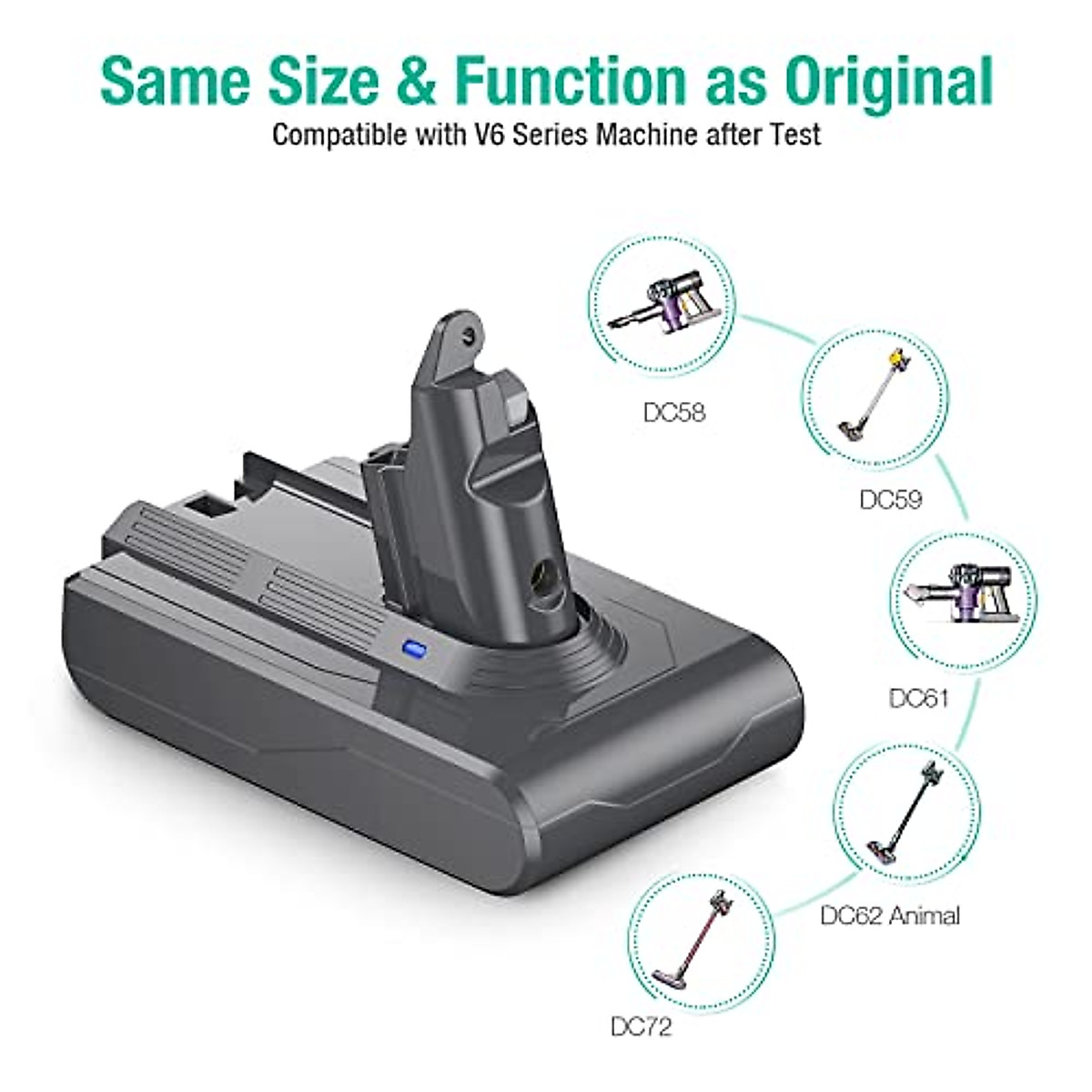FirstPower 4.5Ah V6 Battery Replacement for V6 SV04 DC58 DC59 DC61 DC62 DC72 DC74 Absolute Animal Motorhead Slim SV03 SV04 SV05 SV06 SV07 SV09…
