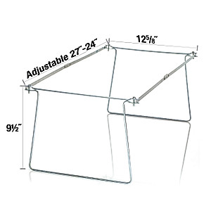 Officemate Hanging File Frames, Letter Size, Rails fits 24 to 27, Files Cabinet, Steel, 2 Sets (91999) , Silver