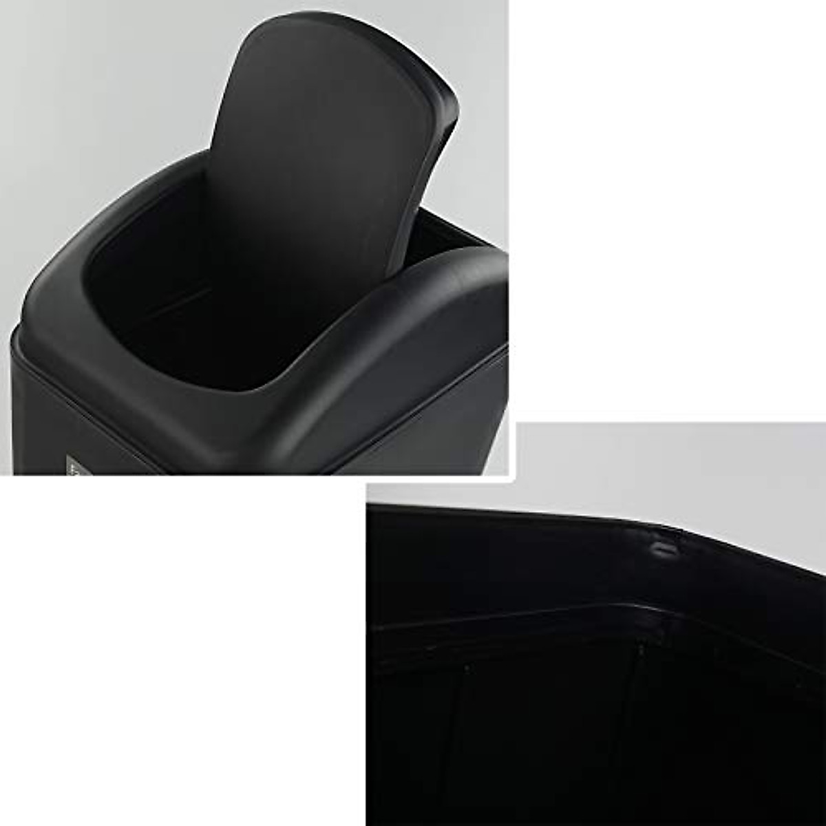 Jandson Black Swing Trash Can, Slim Trash Bin for Narrow Space, 14 Liter, F