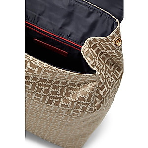 Tommy Hilfiger Liv II Flap Backpack Square Monogram Jacquard Khaki Tonal One Size