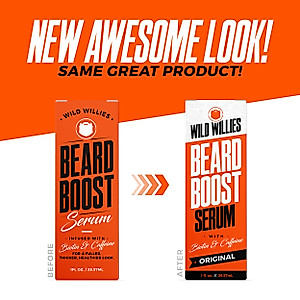 Wild Willies All-in-One Beard Growth Kit - Includes Beard Boost Serum Oil & Growth Supplement, & Boar Bristle Brush - Perfect Beard Care for Men - Achieve Thicker, Fuller, Healthier Beard