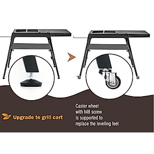 Grill Griddle Stand for Blackstone 22 Inch,17 Inch Tabletop Griddle, Griddle Table with Side Shelf & Sub-shelf and Paper Towel Holder, Support to Add Wheel and Magnetic Tool Holder or Grill Caddy