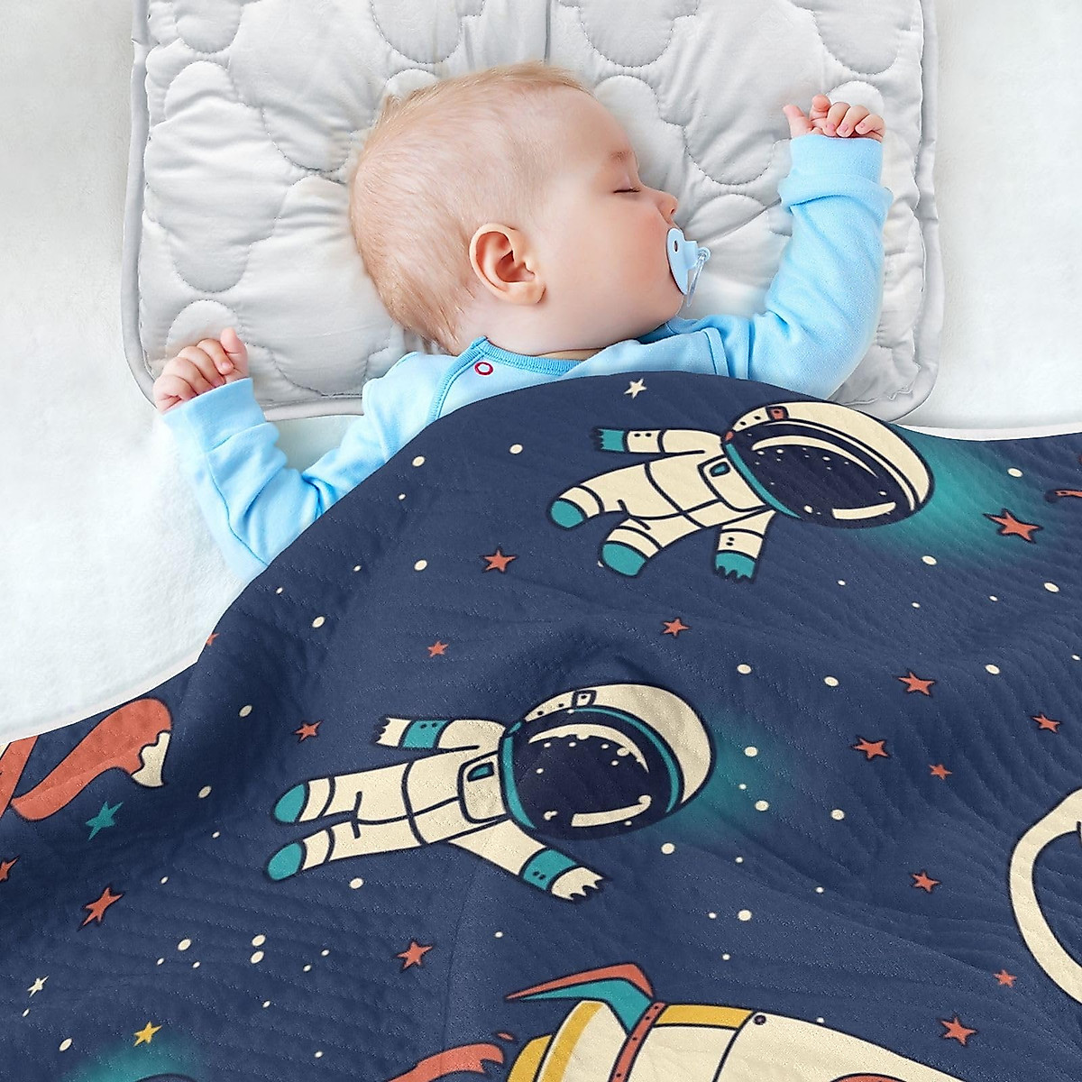 WELLDAY Baby Blanket for Boys Girls - Cute Cosmic Pattern Blankets, Unisex Soft and Comfor Children Blanket for Children Sound Sleep Boys and Girls Gifts 30 x 40 Inch