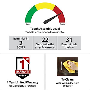 Ameriwood Home Full Platform Bed with Drawers, Espresso