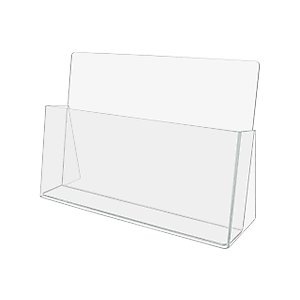 Marketing Holders 2 Pack Brochure Holder 11" Horizontal Counter Display Printed Material Bin Magazines See Through Transparent Caddy for Businesses and Doctors Offices