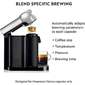 Nespresso Vertuo Coffee and Espresso Machine by Breville,5 Cups, Chrome