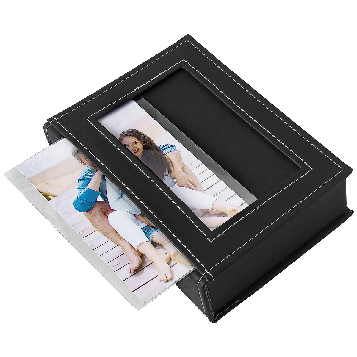 Neil Enterprises Inc. 4" x 6" Black Faux Leather Photo Presentation Box