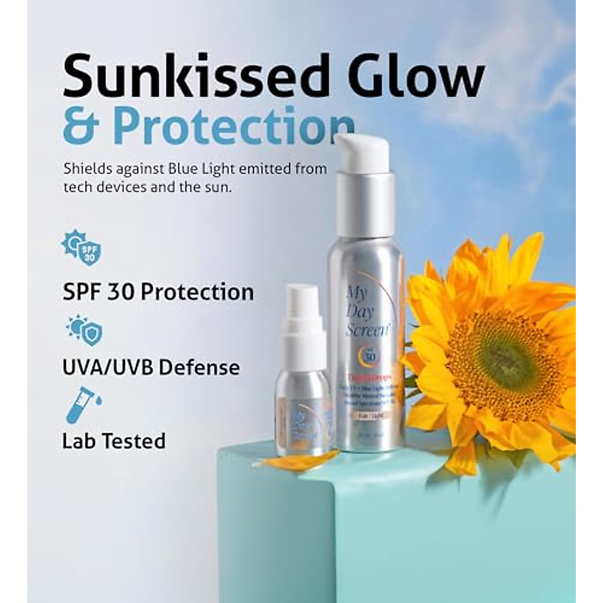 Tinted Drops - SPF 30 F/L Facial Mineral Moisturizer Sunscreen. Broad Spectrum, Vegan, Natural, and Sustainable. 2 oz