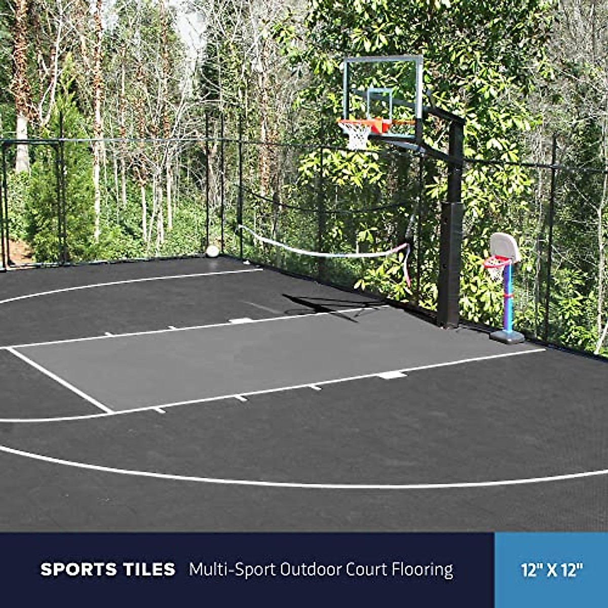 IncStores 5/8 Inch Thick Outdoor Basketball Court Flooring | Build The Ultimate Space for Basketball, Tennis, and More with Weatherproof Plastic Floor Tiles | Evergreen, 1 Tile